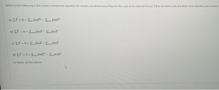 Solved Which of the following is the correct momentum | Chegg.com