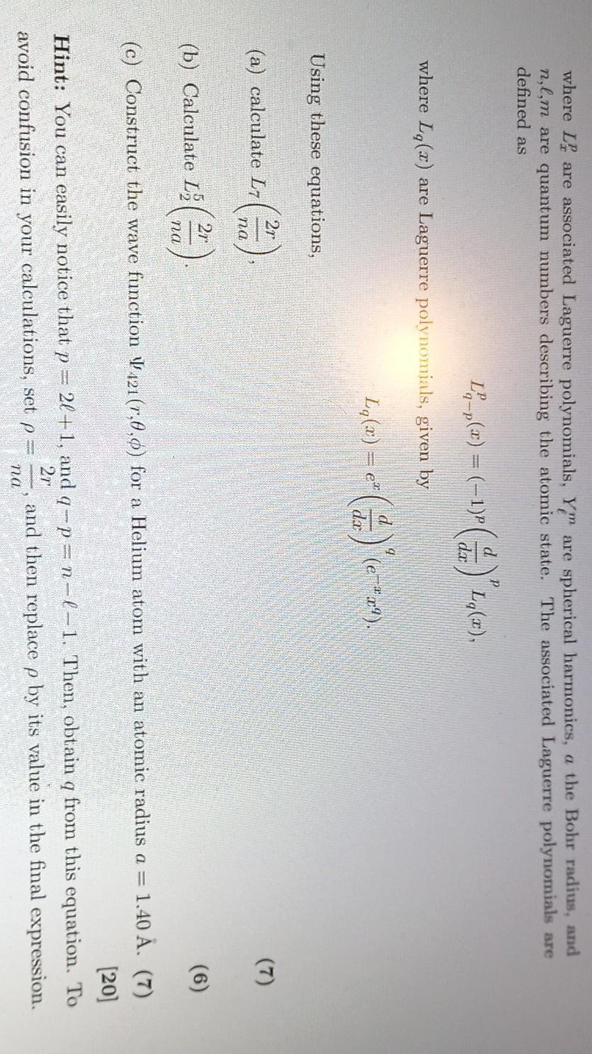 Solved The normalized wave function of an atom in a state | Chegg.com