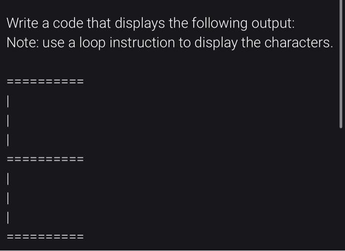 Solved Write a code that displays the following output: | Chegg.com
