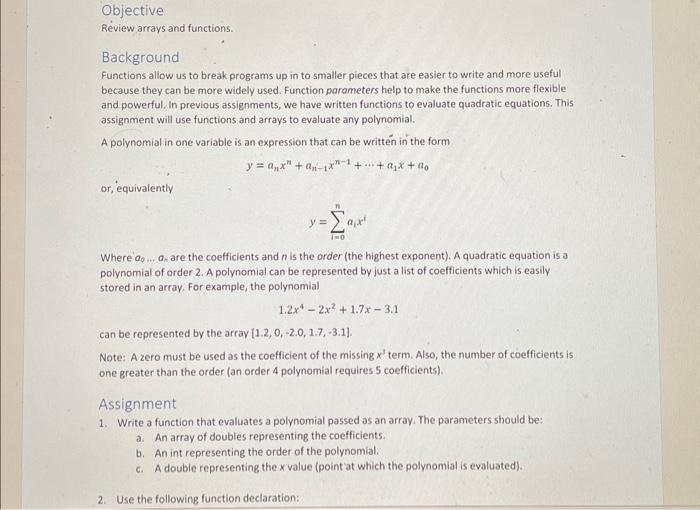 Solved Background Functions allow us to break programs up in | Chegg.com