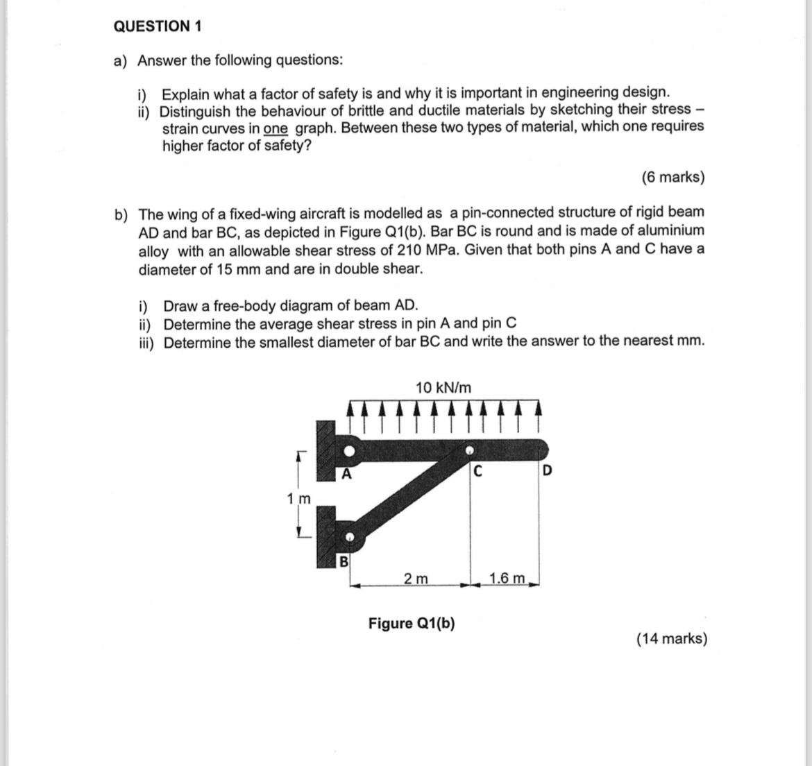 Solved QUESTION 1a) ﻿Answer the following questions:i) | Chegg.com