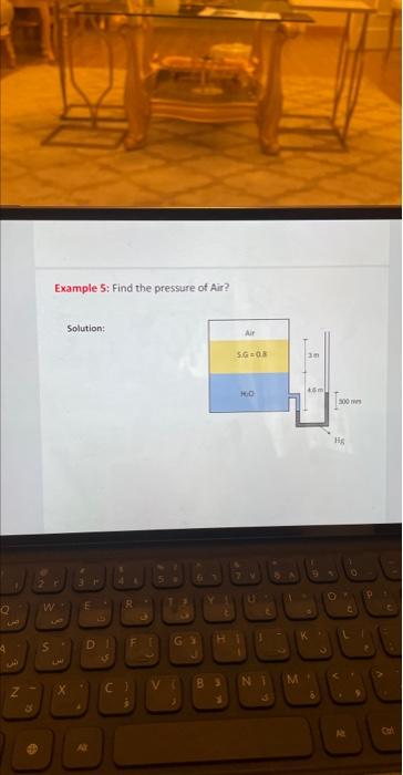 Solved Example 5: Find the pressure of Air? Solution:Example | Chegg.com