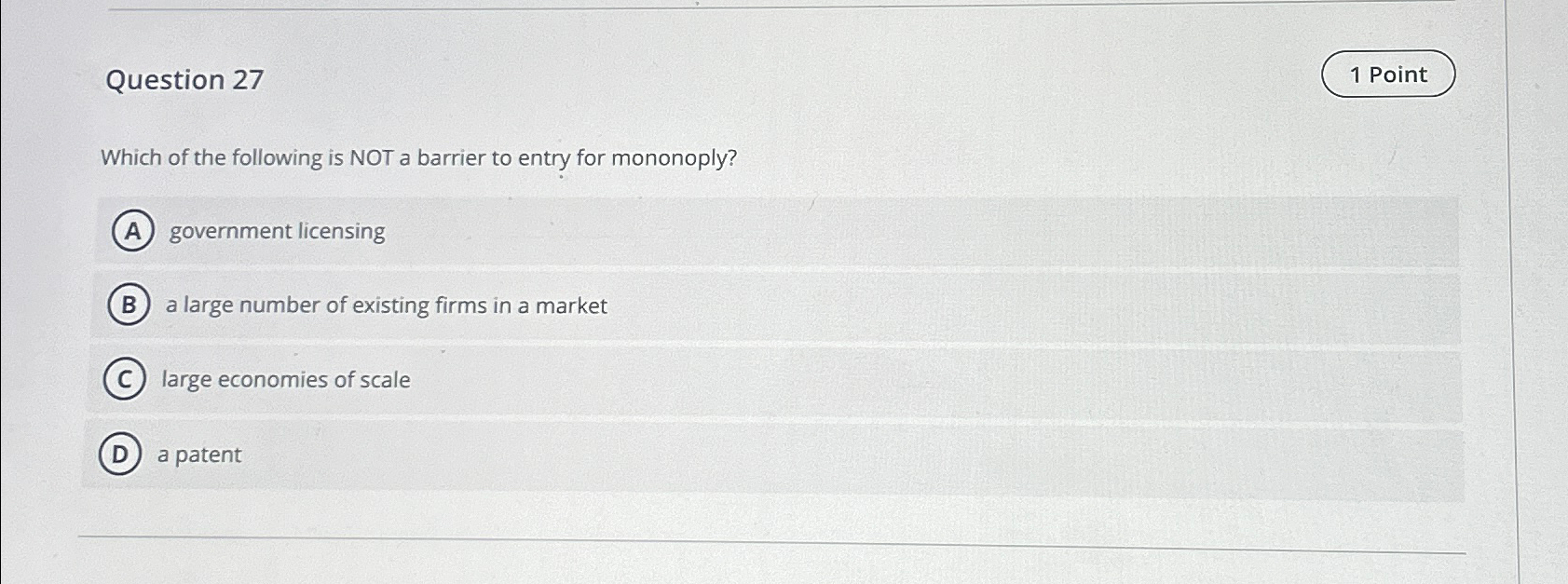 Solved Question 271 ﻿PointWhich of the following is NOT a | Chegg.com