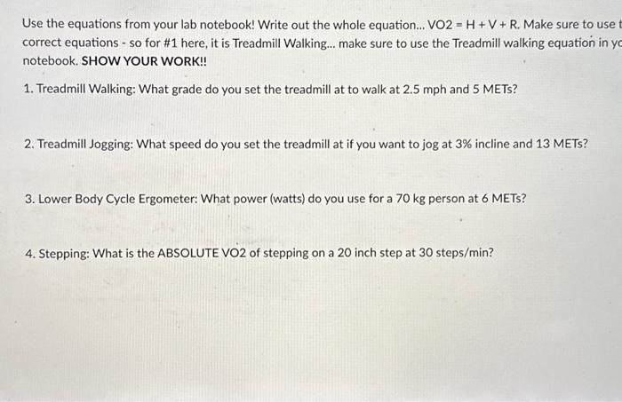 Solved Use the equations from your lab notebook! Write out | Chegg.com
