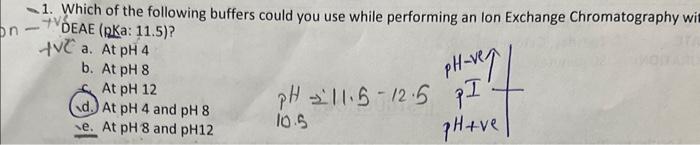 Solved 1. Which of the following buffers could you use while | Chegg.com