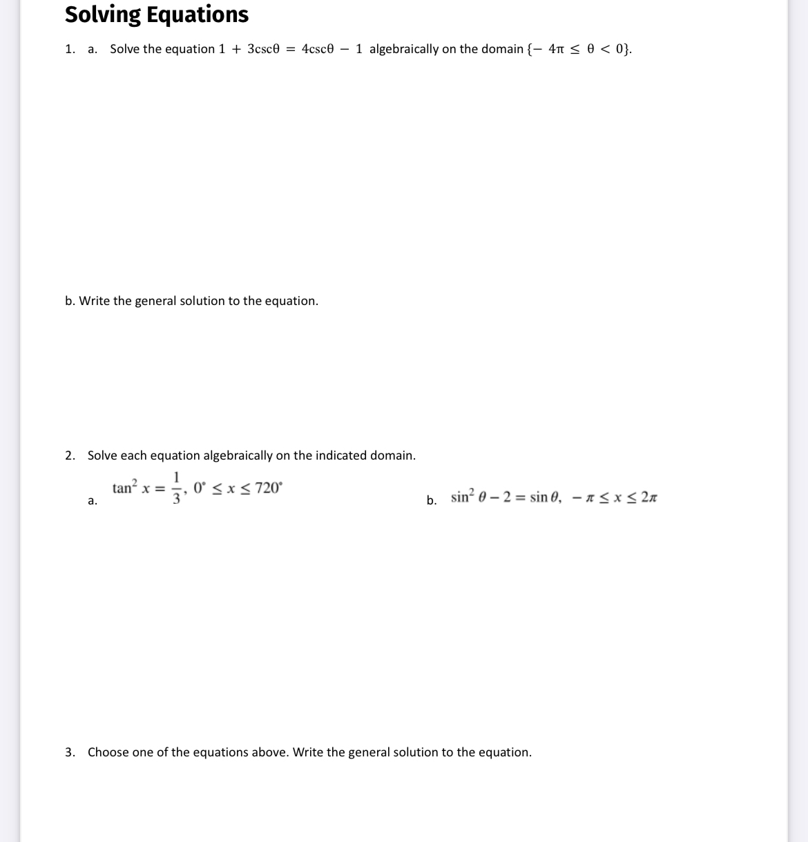 Solved Solving Equationsa. ﻿Solve the equation | Chegg.com