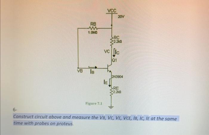 Solved Construct circuit above and measure the VB, VC, VE, | Chegg.com