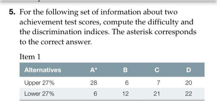 Solved 5. For the following set of information about two | Chegg.com