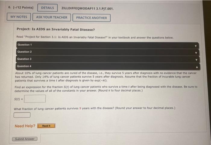 Solved Project: Is AIDS an Invariably Fatal Disease? Read | Chegg.com