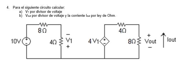 Solved Para el siguiente circuito calcular:a) V1 ﻿por | Chegg.com