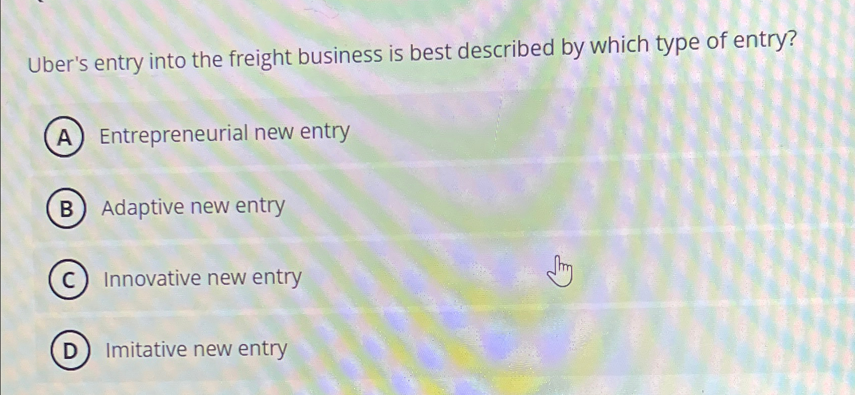 Solved Uber's entry into the freight business is best | Chegg.com