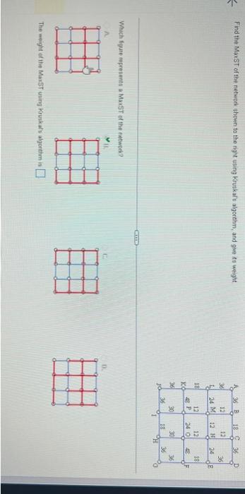 Solved n list 1 F Find the MSt of the netwotk, shown to the | Chegg.com