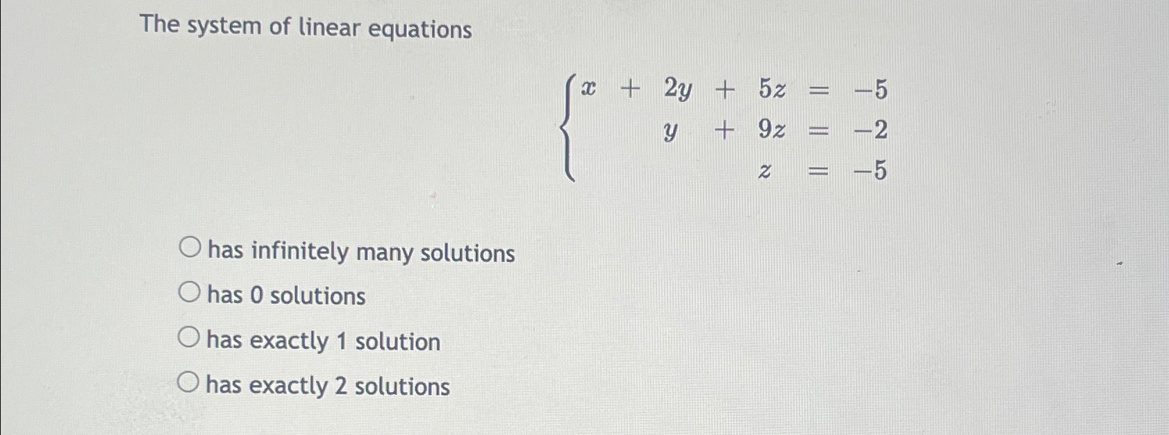Solved The system of linear | Chegg.com