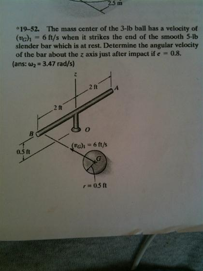 Solved The mass center of the 3-lb ball has a velocity of | Chegg.com