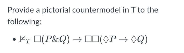 Solved Provide a pictorial countermodel in T ﻿to | Chegg.com