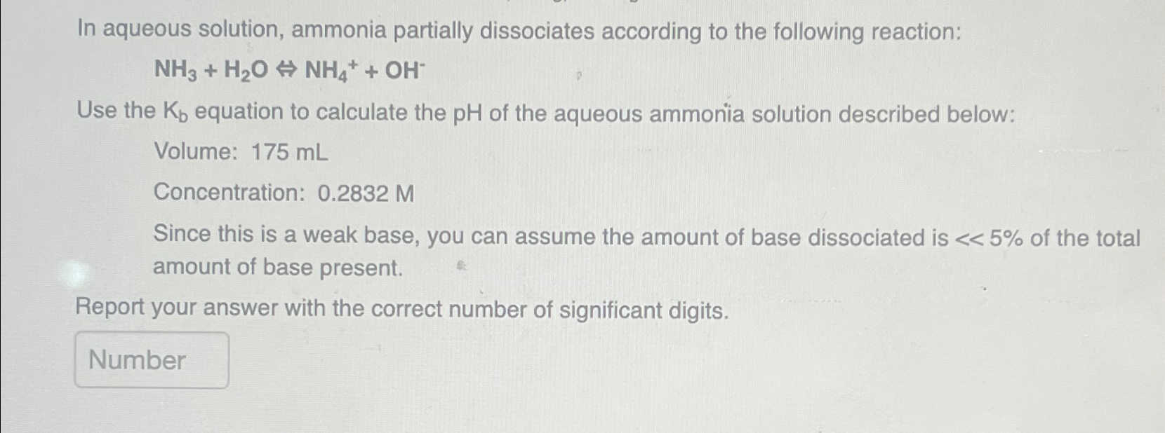 Solved In aqueous solution, ammonia partially dissociates | Chegg.com