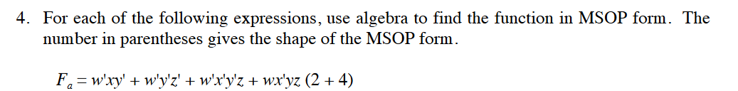 Solved For each of the following expressions, use algebra to | Chegg.com