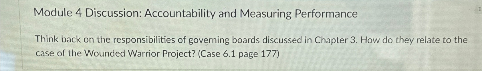 Solved Module 4 ﻿Discussion: Accountability and Measuring | Chegg.com