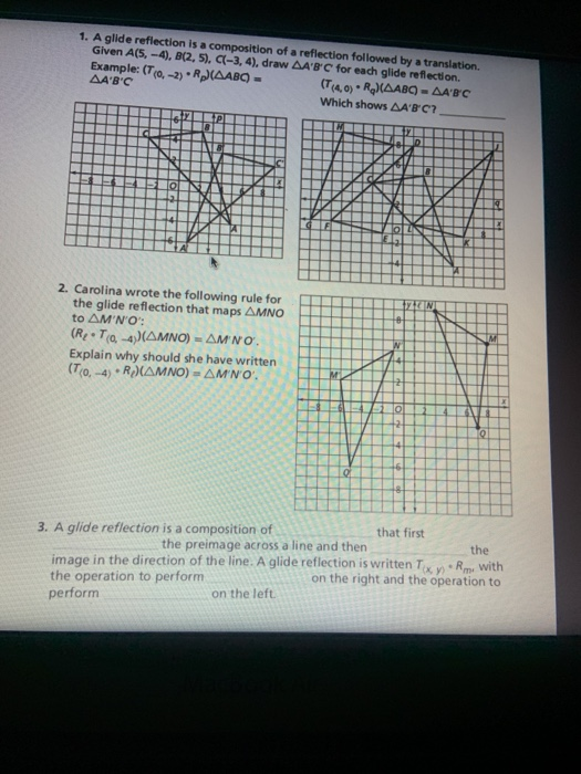 1. A glide reflection is a composition of a | Chegg.com