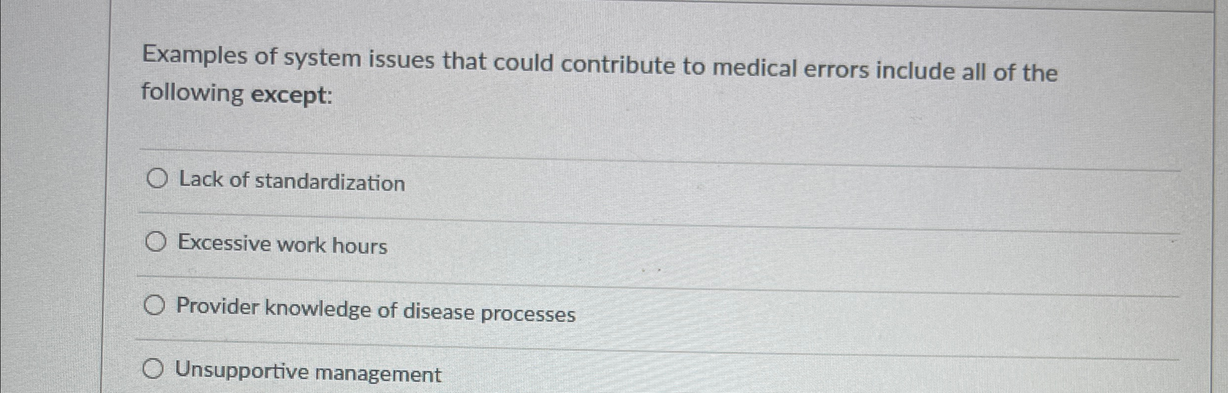 Solved Examples of system issues that could contribute to | Chegg.com