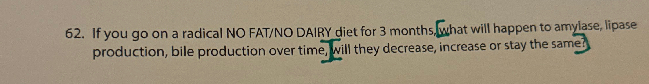 Solved If you go on a radical NO FAT/NO DAIRY diet for 3 | Chegg.com