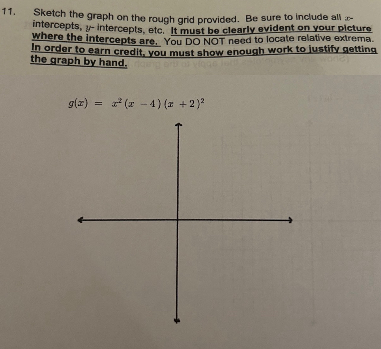 Solved Sketch the graph on the rough grid provided. Be sure | Chegg.com