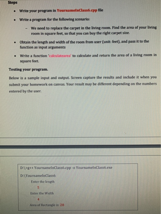 Solved Steps Write your program in YournamelnClass6.cpp file | Chegg.com