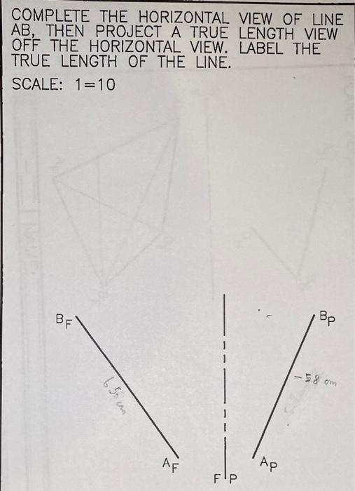 Solved COMPLETE THE HORIZONTAL VIEW OF LINE AB, THEN PROJECT | Chegg.com