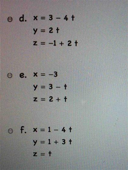 Solved Which of the following sets of parameterized | Chegg.com