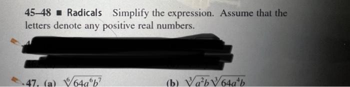 Solved 45-48 Radicals Simplify the expression. Assume that | Chegg.com