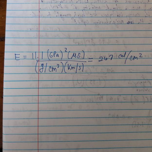 Solved can someone tell me how to arrive to cal/cm^2. | Chegg.com