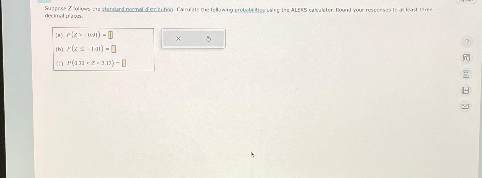 Solved Suppose Z ﻿follows the standard normal distribution. | Chegg.com