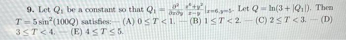 Solved 9. Let Q1 be a constant so that | Chegg.com