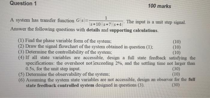 Solved A system has transfer function | Chegg.com