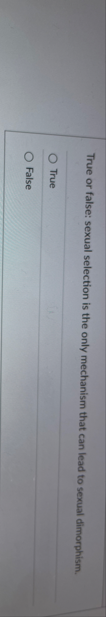 Solved True or false: sexual selection is the only mechanism | Chegg.com