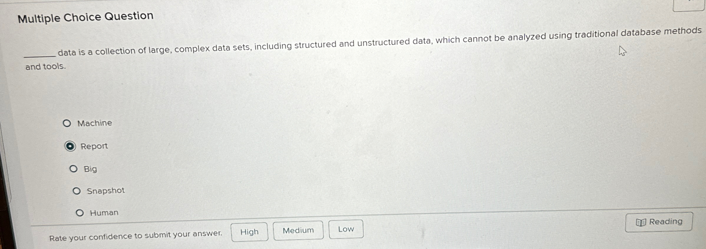 Solved Multiple Choice Questiondata is a collection of | Chegg.com
