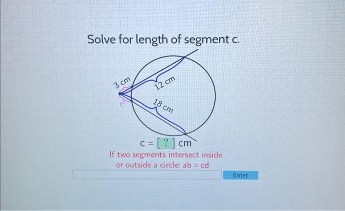 Solved Solve for length of segment c. | Chegg.com