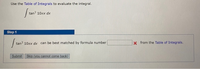 Solved Use the Table of Integrals to evaluate the integral. | Chegg.com