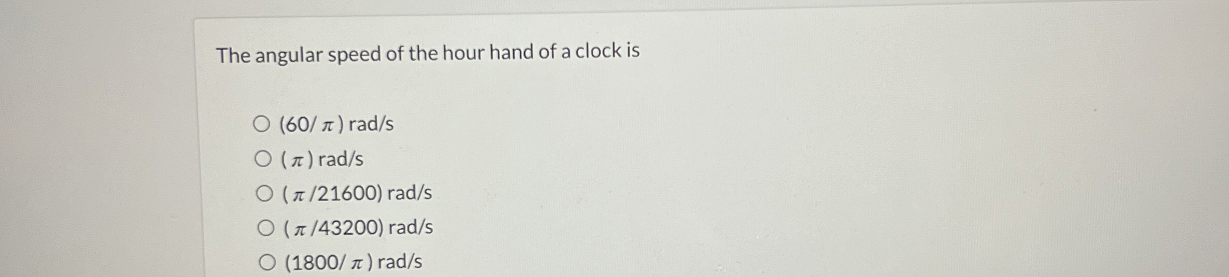 Solved The angular speed of the hour hand of a clock | Chegg.com