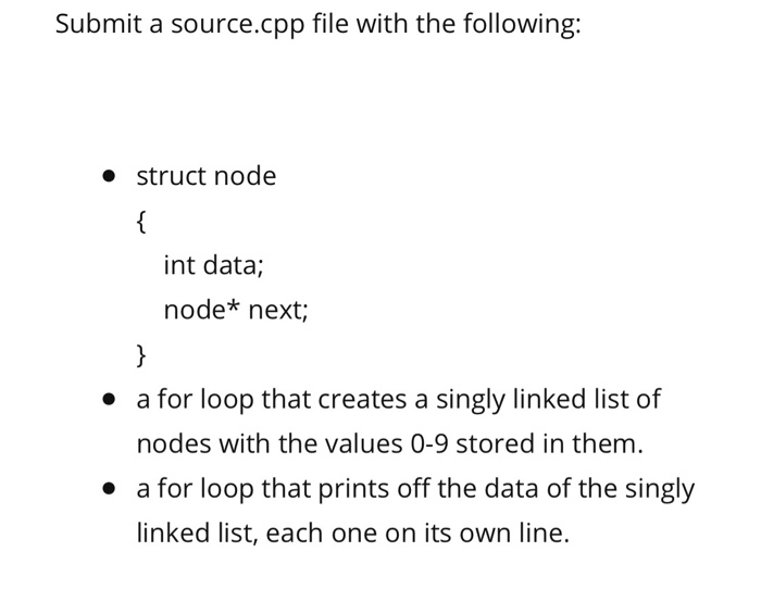 Solved Submit a source.cpp file with the following: • struct | Chegg.com