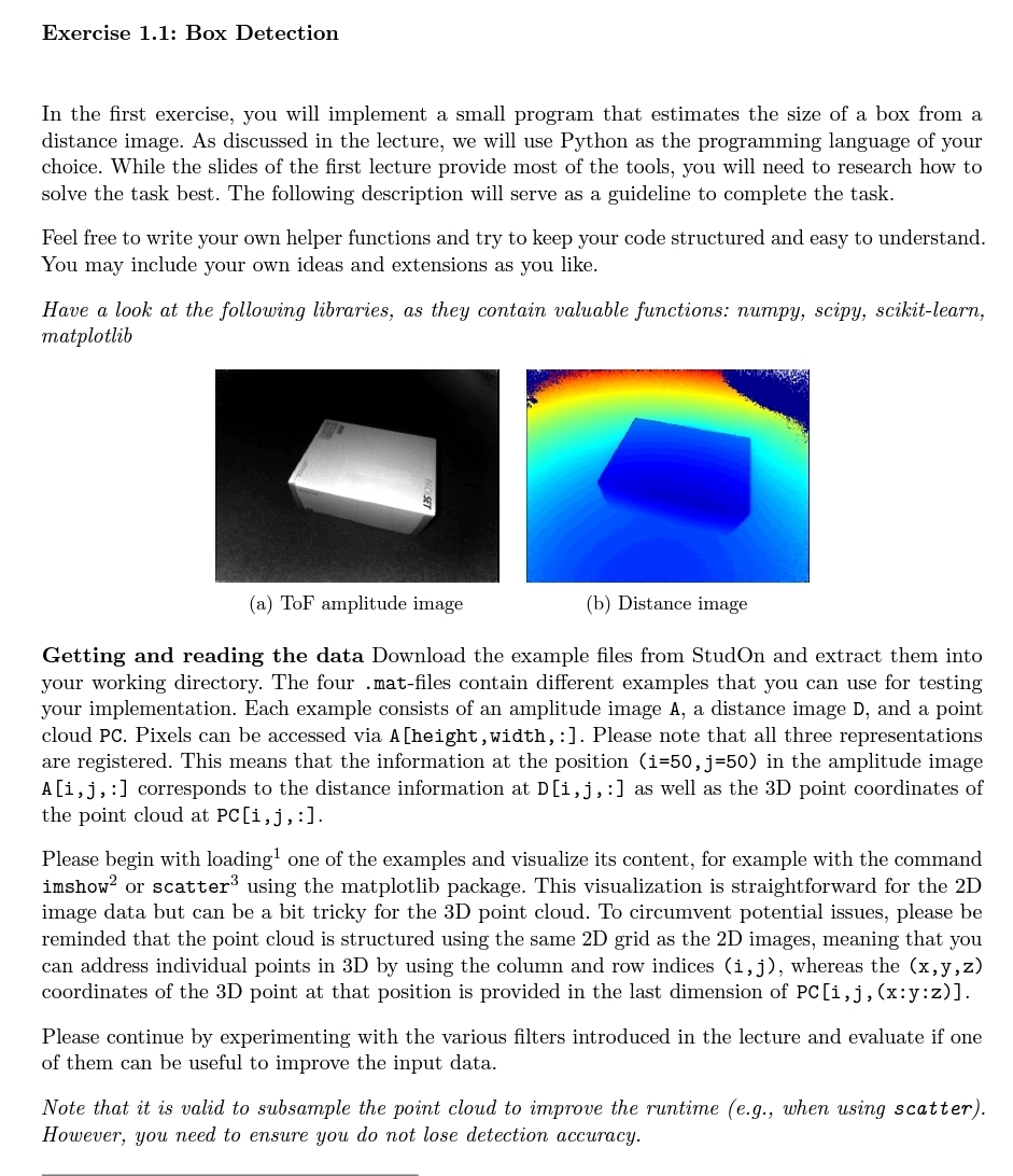 Solved • ﻿Exercise 1.1: Box DetectionIn the first exercise, | Chegg.com