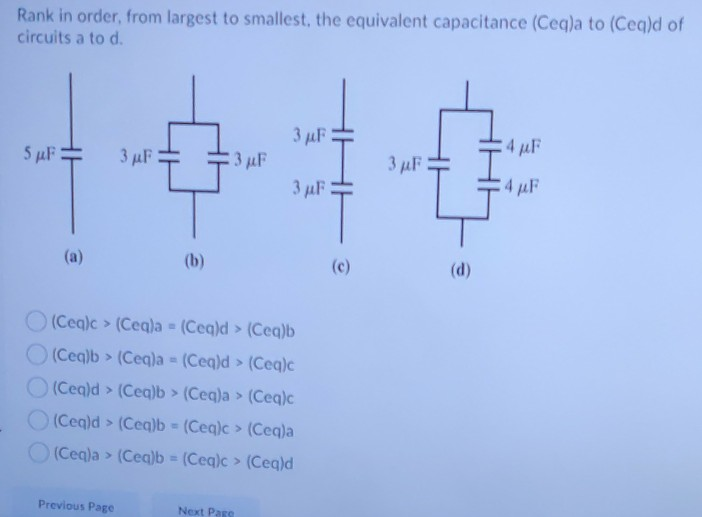 Solved Rank in order, from largest to smallest, the | Chegg.com