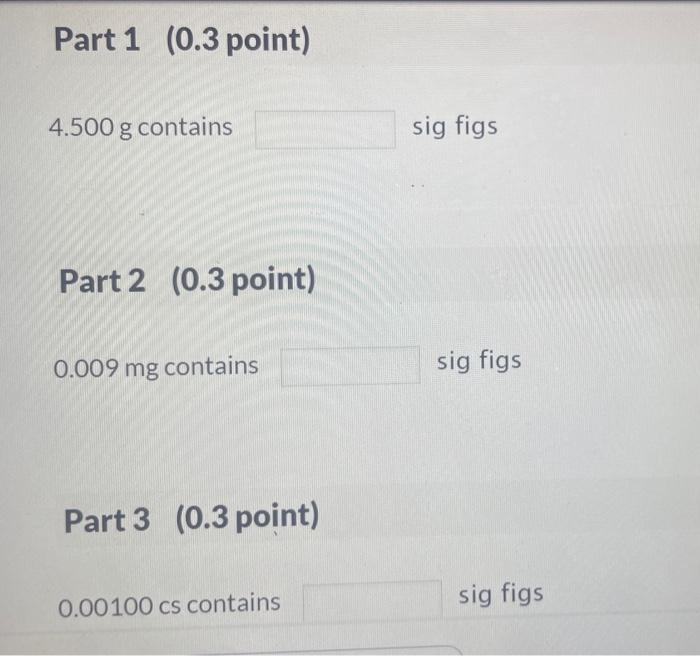 Solved 10 Question (1 point) Provide the number of | Chegg.com