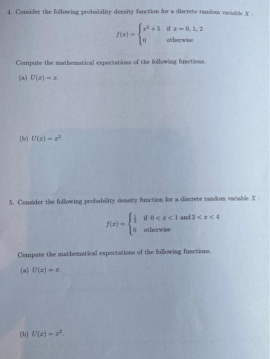 Solved 6. Consider the following probability density | Chegg.com