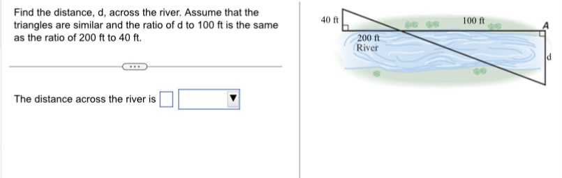 Solved Find the distance, d, ﻿across the river. Assume that | Chegg.com