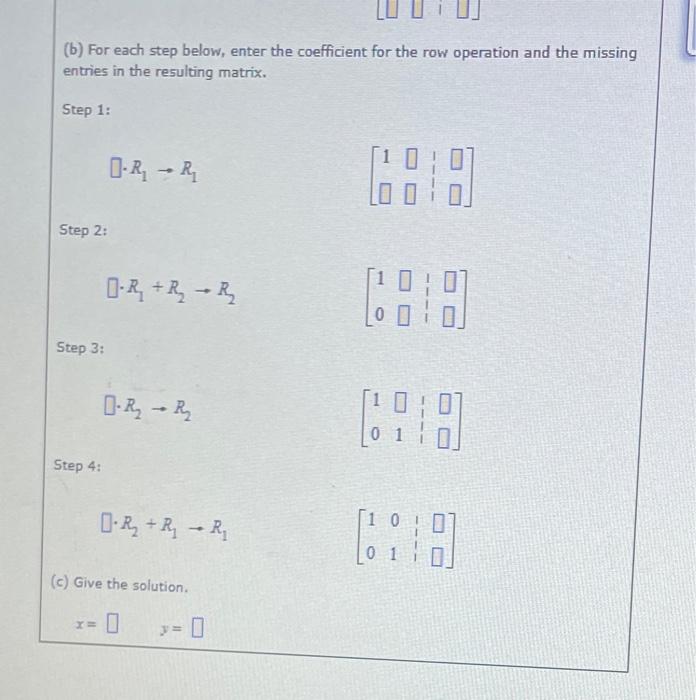 Solved Consider the following system of linear equations. | Chegg.com