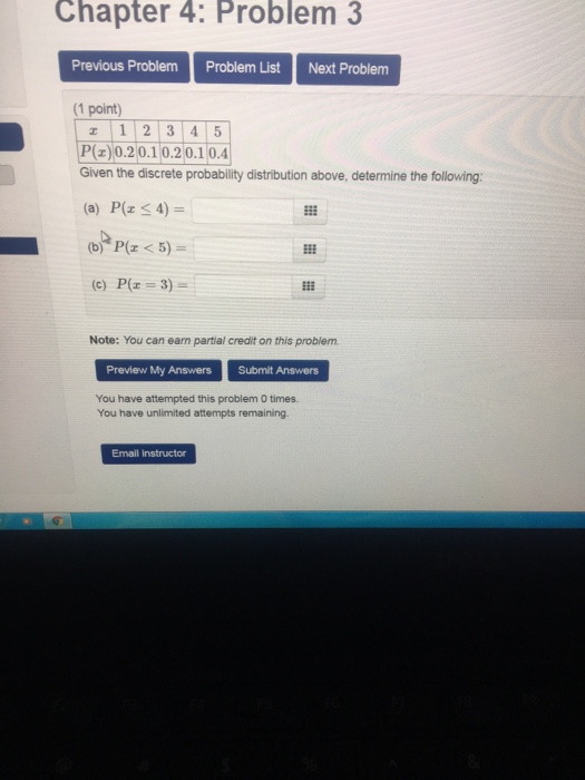 Solved Chapter 4: Problem 3 Previous Problem Problem List | Chegg.com