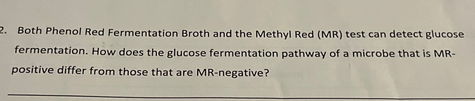 Solved Both Phenol Red Fermentation Broth and the Methyl Red | Chegg.com