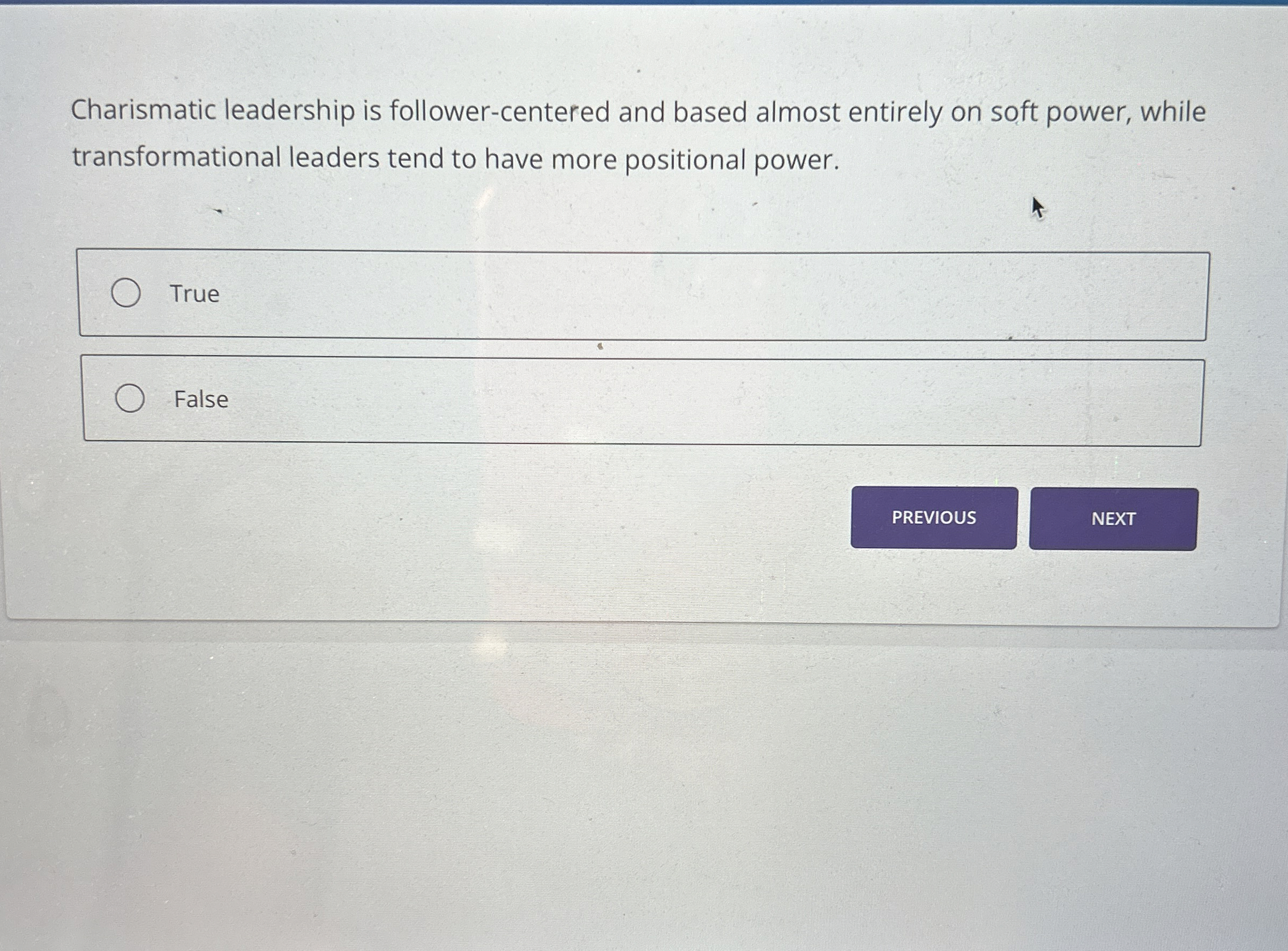 Solved Charismatic leadership is follower-centered and based | Chegg.com
