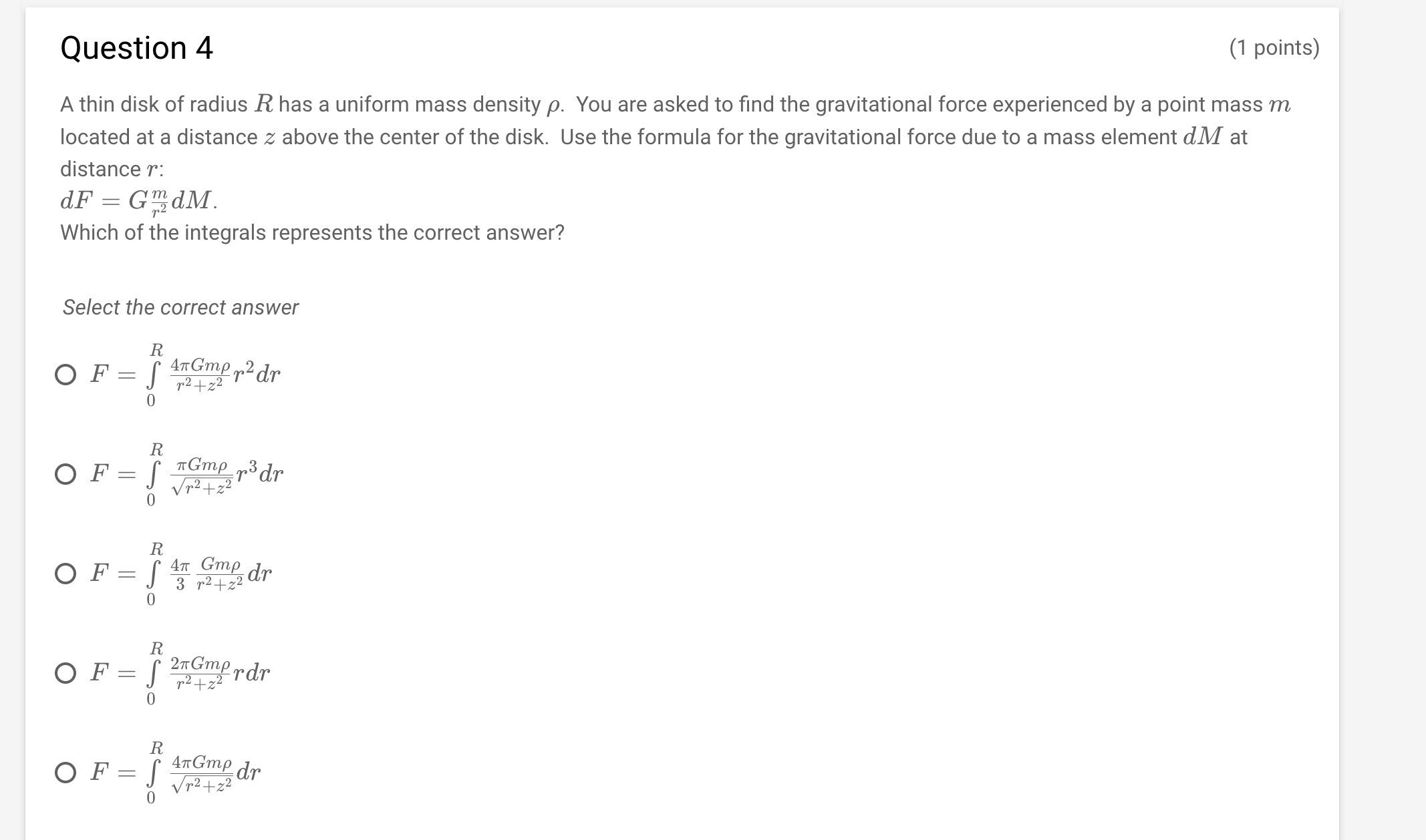 Solved Question 4A thin disk of ﻿radius R ﻿has a uniform | Chegg.com
